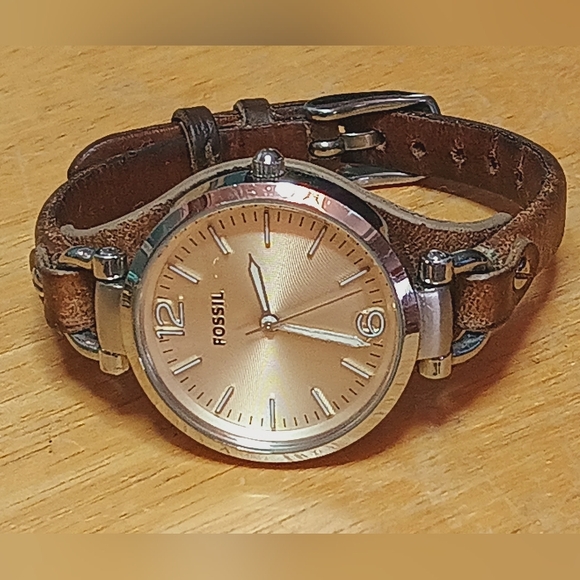 Fossil | Accessories | Fossil Georgia Ladies Watch Ss Case Gold Tone ...